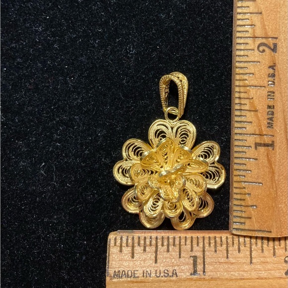 Jewelry | Veronese Gold Vermeil Filigree Flower Pendant | Poshmark